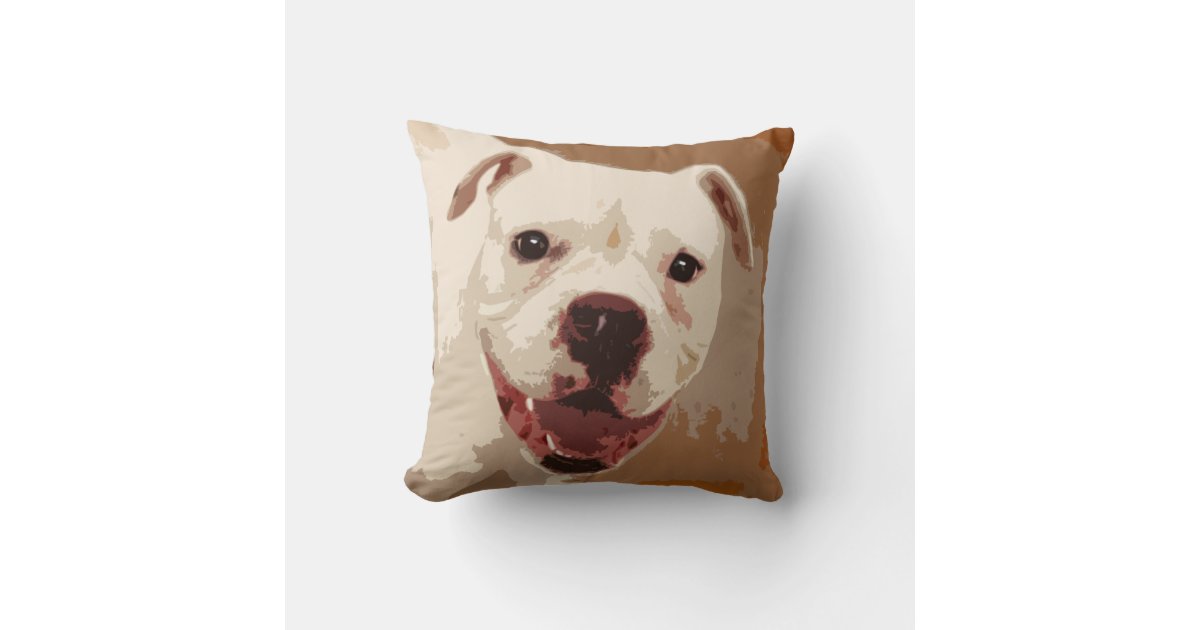 white Boxer Dog Throw Pillow | Zazzle