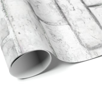 White Brick Wall Pattern Wrapping Paper | Zazzle
