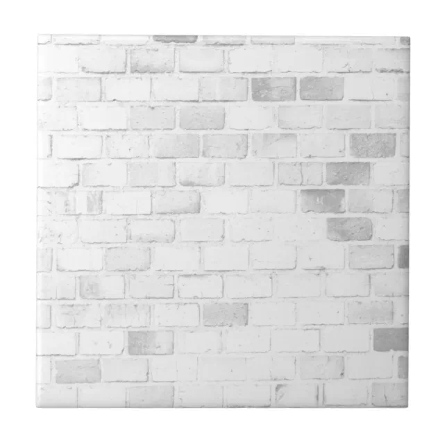 White brick wall trendy pattern ceramic tile | Zazzle
