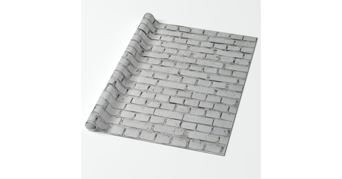 WHITE BRICK WALL WRAPPING PAPER | Zazzle