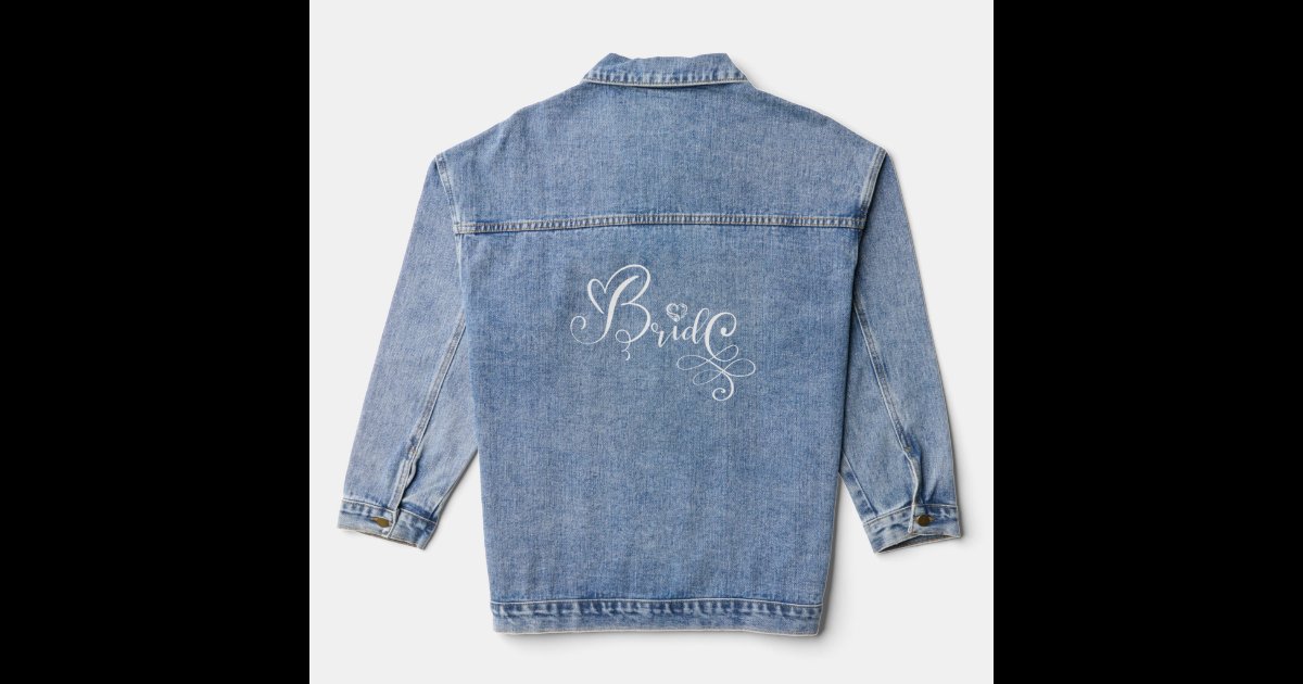 White Bride Denim Jacket | Zazzle