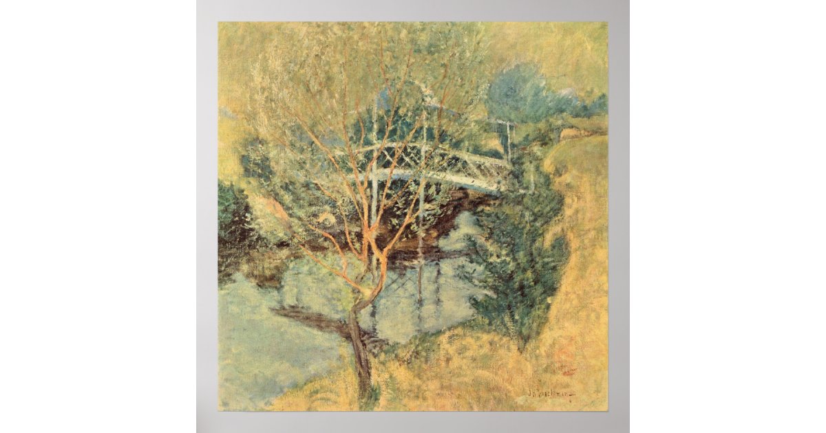White Bridge by Twachtman, Vintage Impressionism Poster | Zazzle