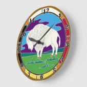 White Buffalo Native American Clock | Zazzle