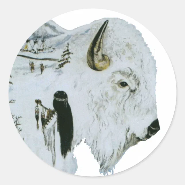 White Buffalo Woman Stickers | Zazzle