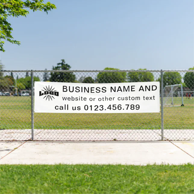 White Business logo Company outdoor 10' long Vinyl Banner | Zazzle