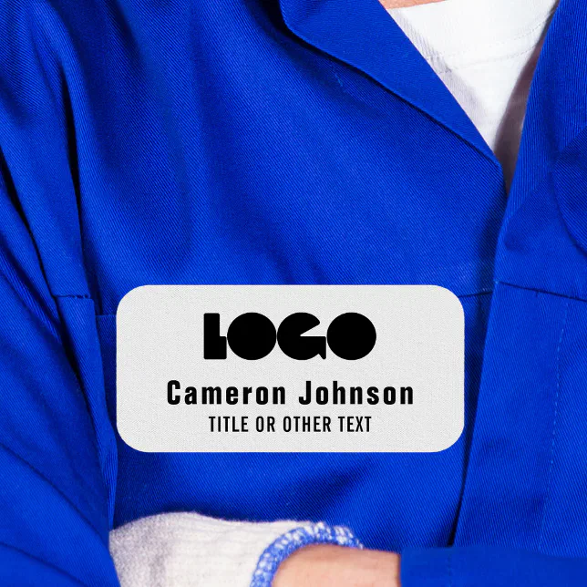 White Business Logo Name Professional Work Uniform Patch | Zazzle