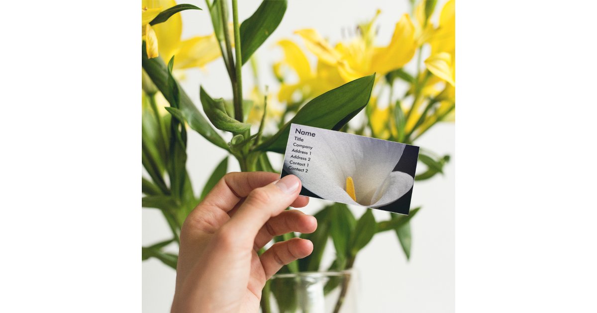 White Calla Lily Floral Business Card | Zazzle