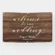 White Calligraphy Rustic Barn Wood Welcome Wedding Banner | Zazzle