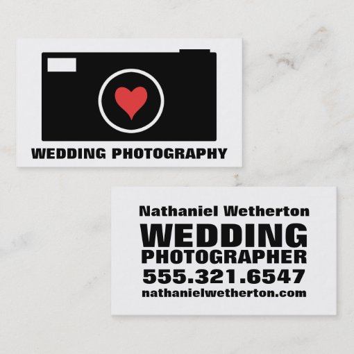 White Camera Wedding Photography Business Card | Zazzle