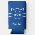 White Cat Face Whiskers Seltzer Can Cooler | Zazzle