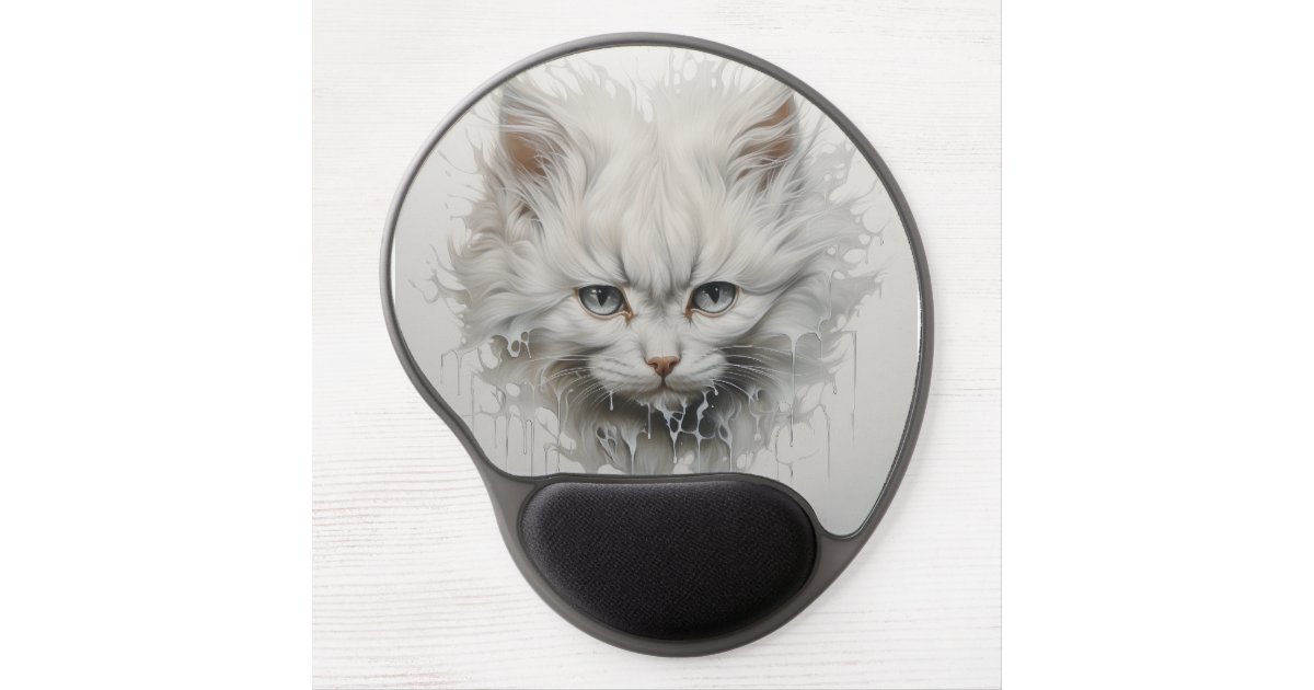 white cat mouse pad | Zazzle