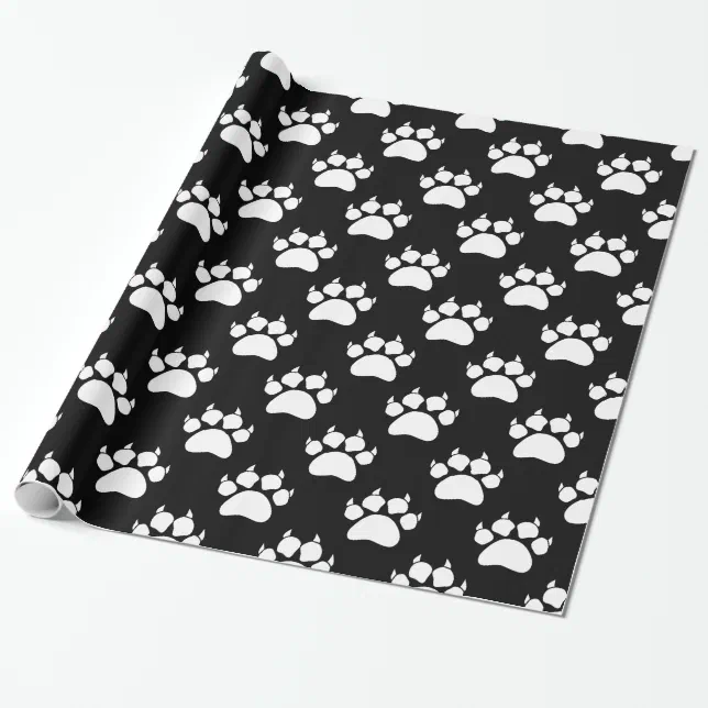 White Cat Paws And Claws Pattern Print Wrapping Paper | Zazzle