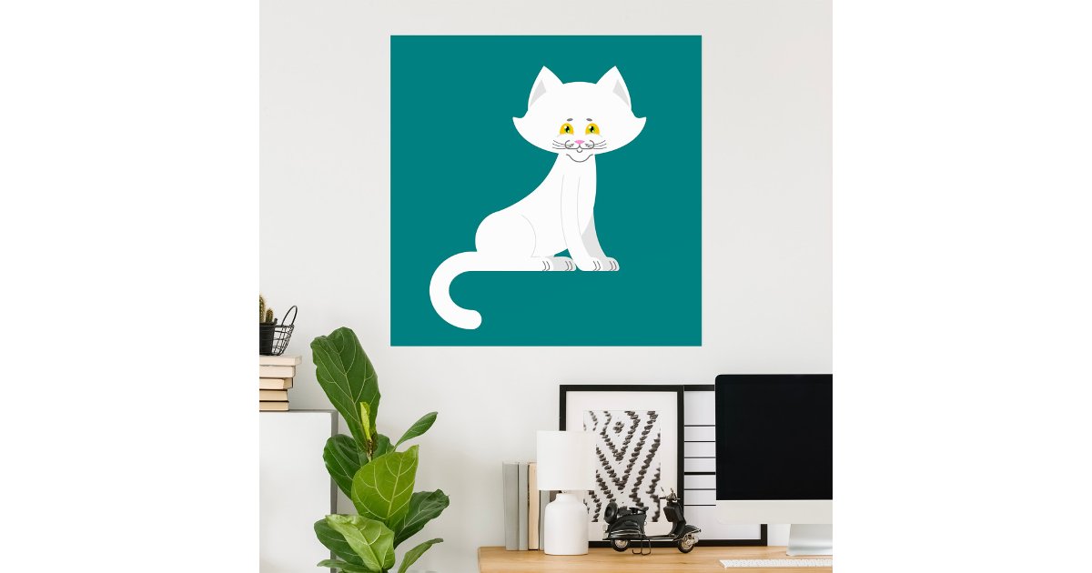 White Cat Poster | Zazzle