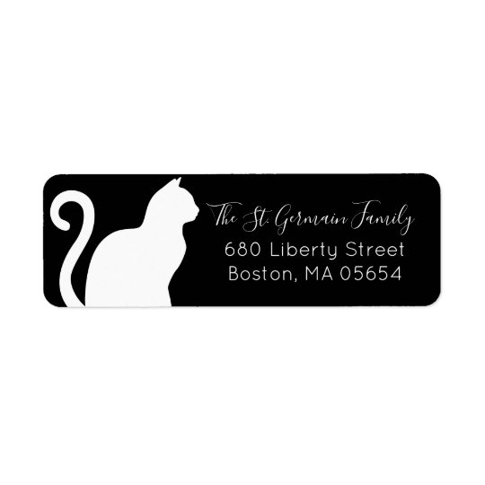 White Cat Return Address Label | Zazzle.com
