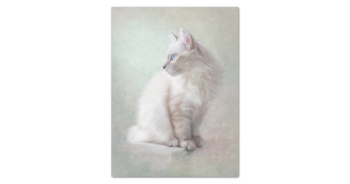 White Cat Tissue Paper | Zazzle