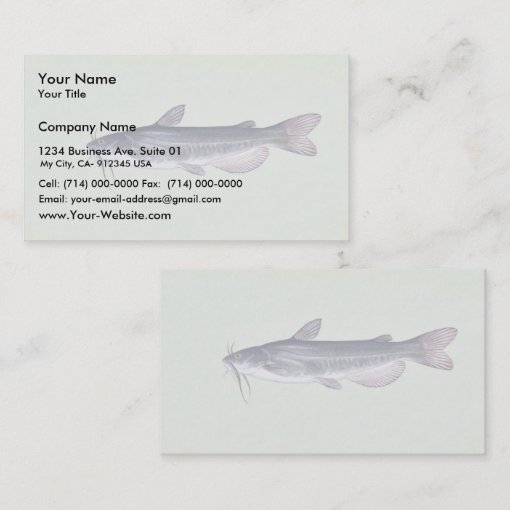 White catfish business card | Zazzle