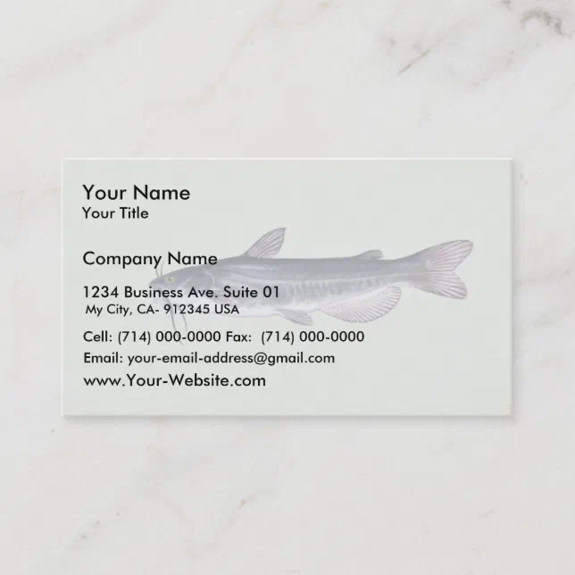 White catfish business card | Zazzle