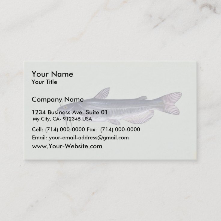 White catfish business card | Zazzle