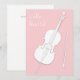 White Cello & Bow Music Recital Concert Rose Pink Invitation | Zazzle