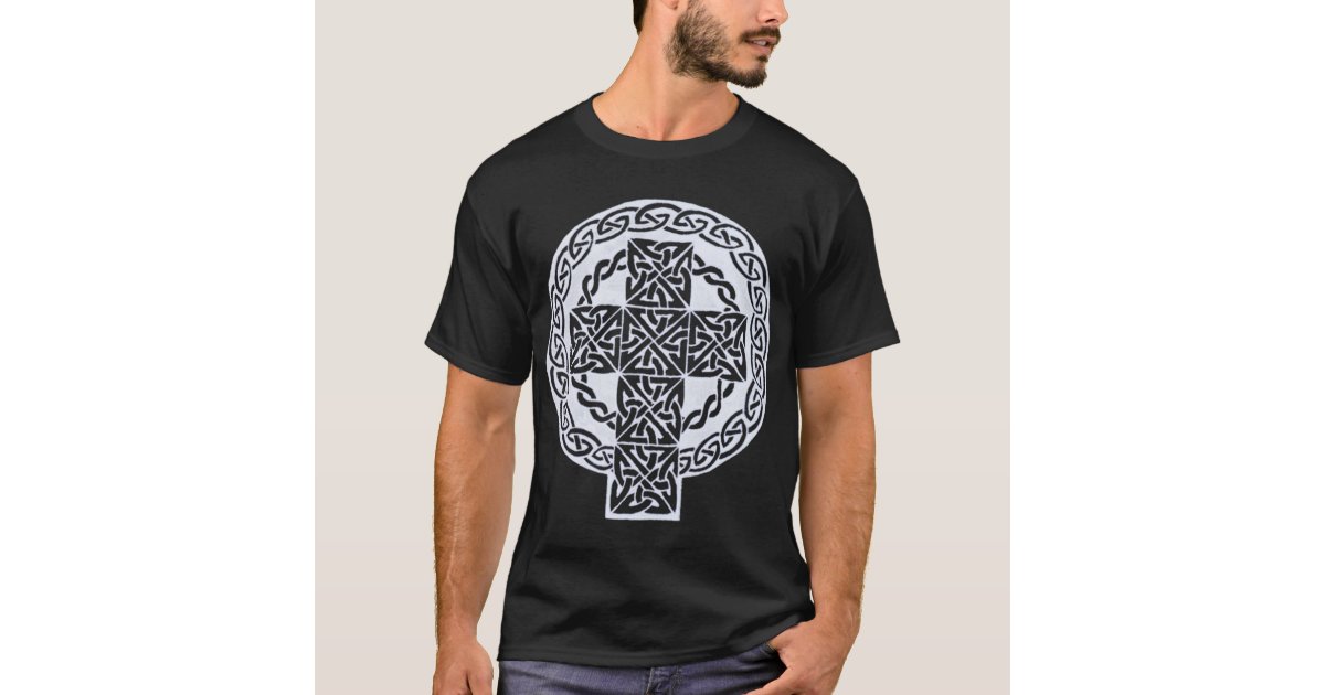 White Celtic Cross shirt | Zazzle