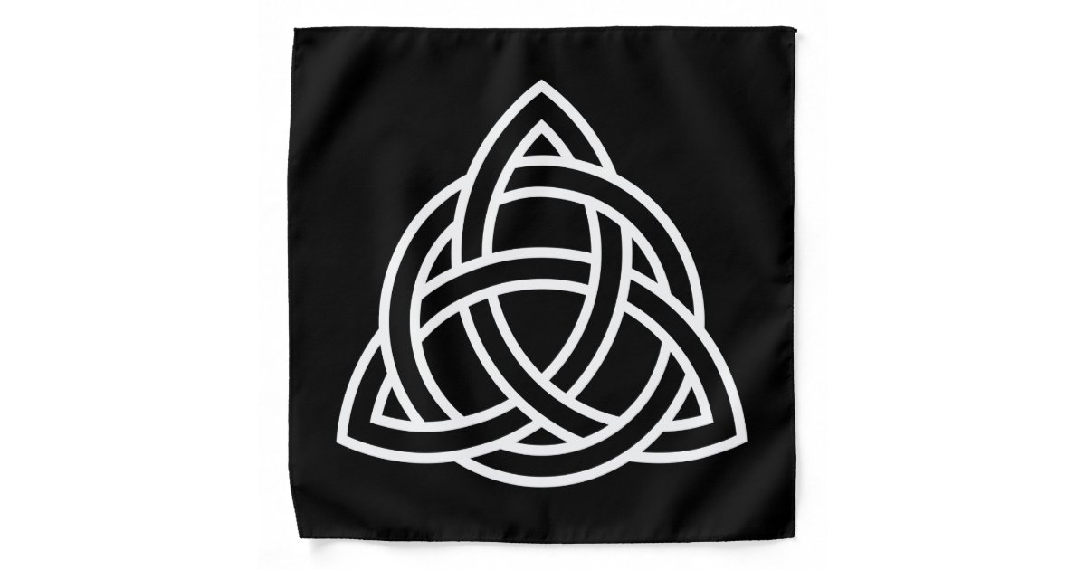 White Celtic Triquetra Triangle Interlaced Circle Bandana | Zazzle