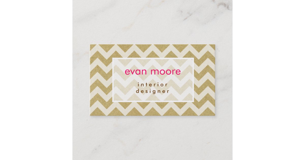 White Chevron Business cards | Zazzle