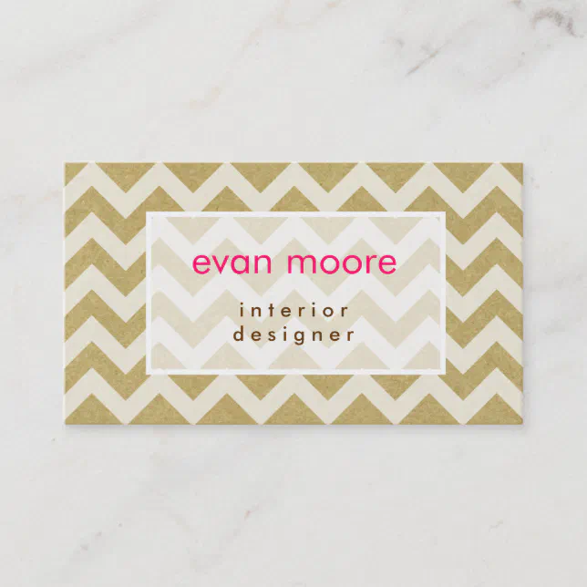 White Chevron Business cards | Zazzle