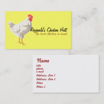 White Chicken Business Card | Zazzle