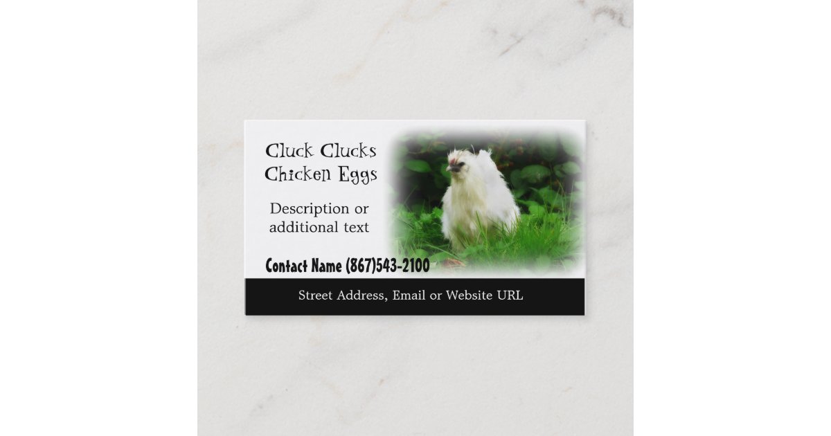 White Chicken - Chicken Farm or Poultry Products Business Card | Zazzle