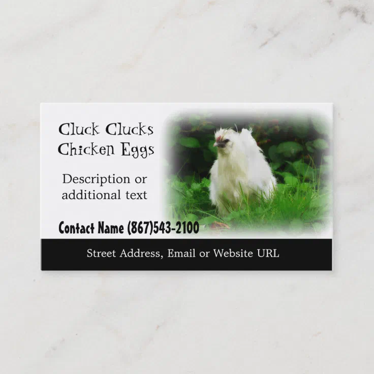 White Chicken - Chicken Farm or Poultry Products Business Card | Zazzle