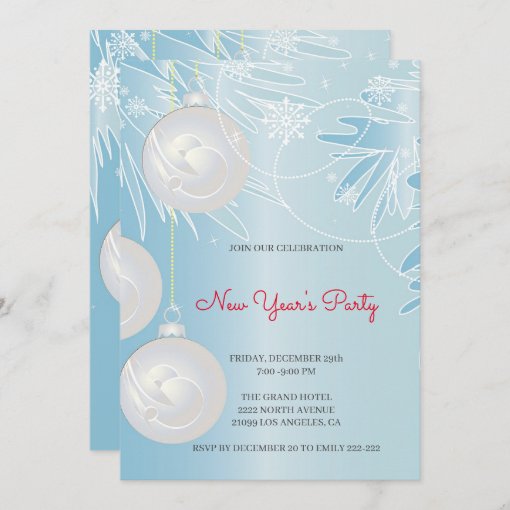 White Christmas Balls Invitation | Zazzle