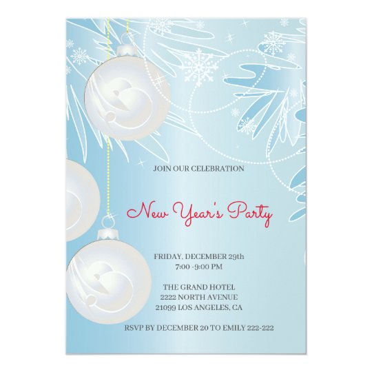 White Christmas Balls Invitation | Zazzle.com