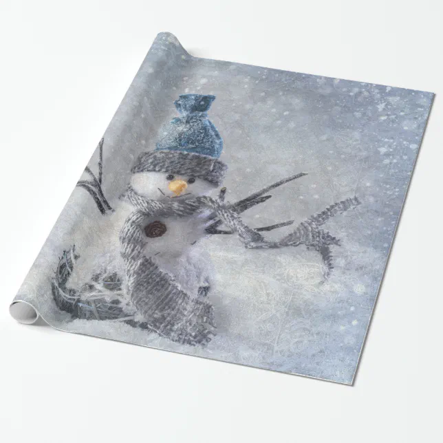 White Christmas snowman Wrapping Paper | Zazzle