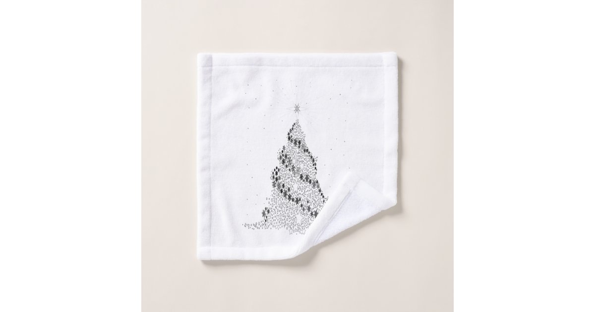 White Christmas Tree Wash Cloth | Zazzle
