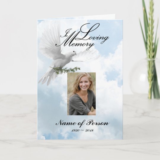 White Clouds Dove Funeral Program | Zazzle.com