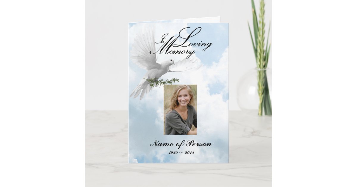 White Clouds Dove Funeral Program | Zazzle