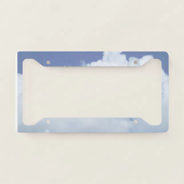 White Clouds in Blue Sky License Plate Frame | Zazzle