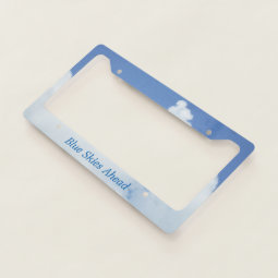White Clouds in Blue Sky License Plate Frame | Zazzle