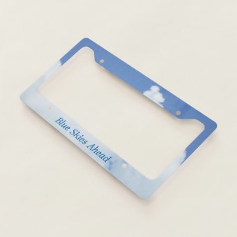 White Clouds in Blue Sky License Plate Frame | Zazzle