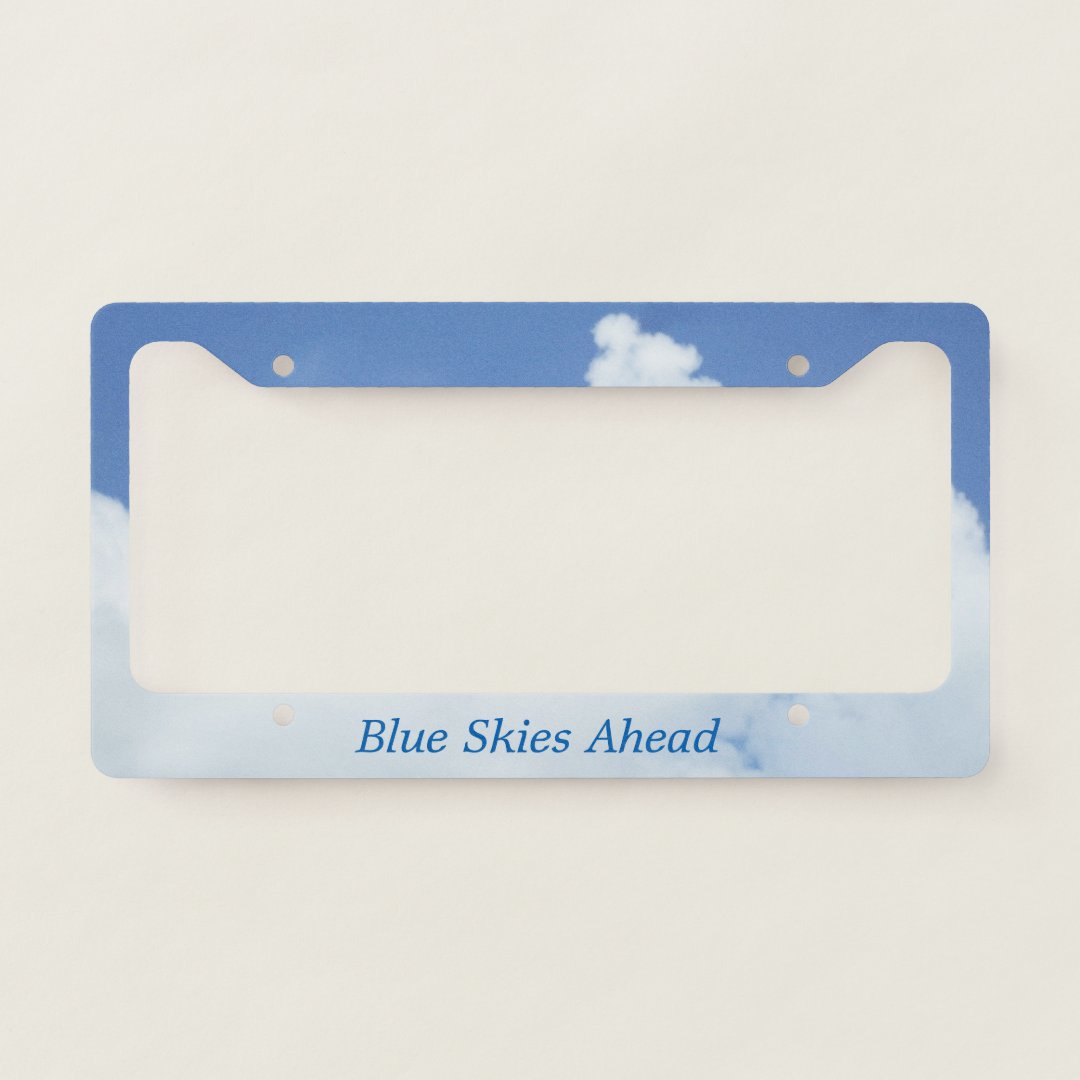 White Clouds in Blue Sky License Plate Frame | Zazzle