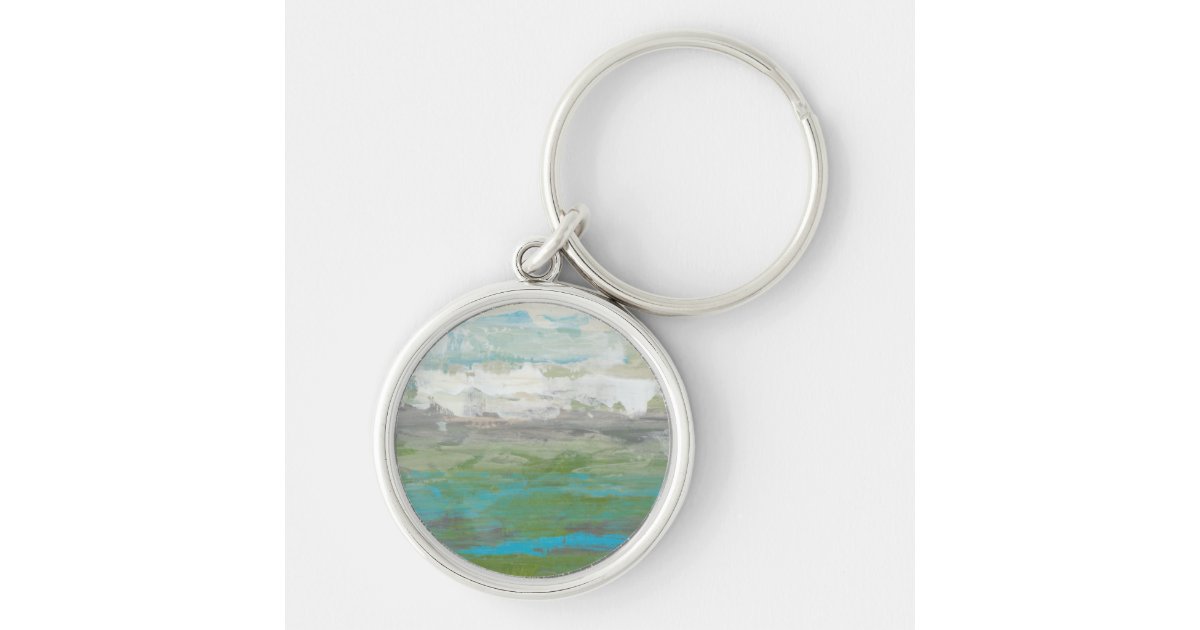 White Clouds Overlooking Beautiful Landscape Keychain | Zazzle