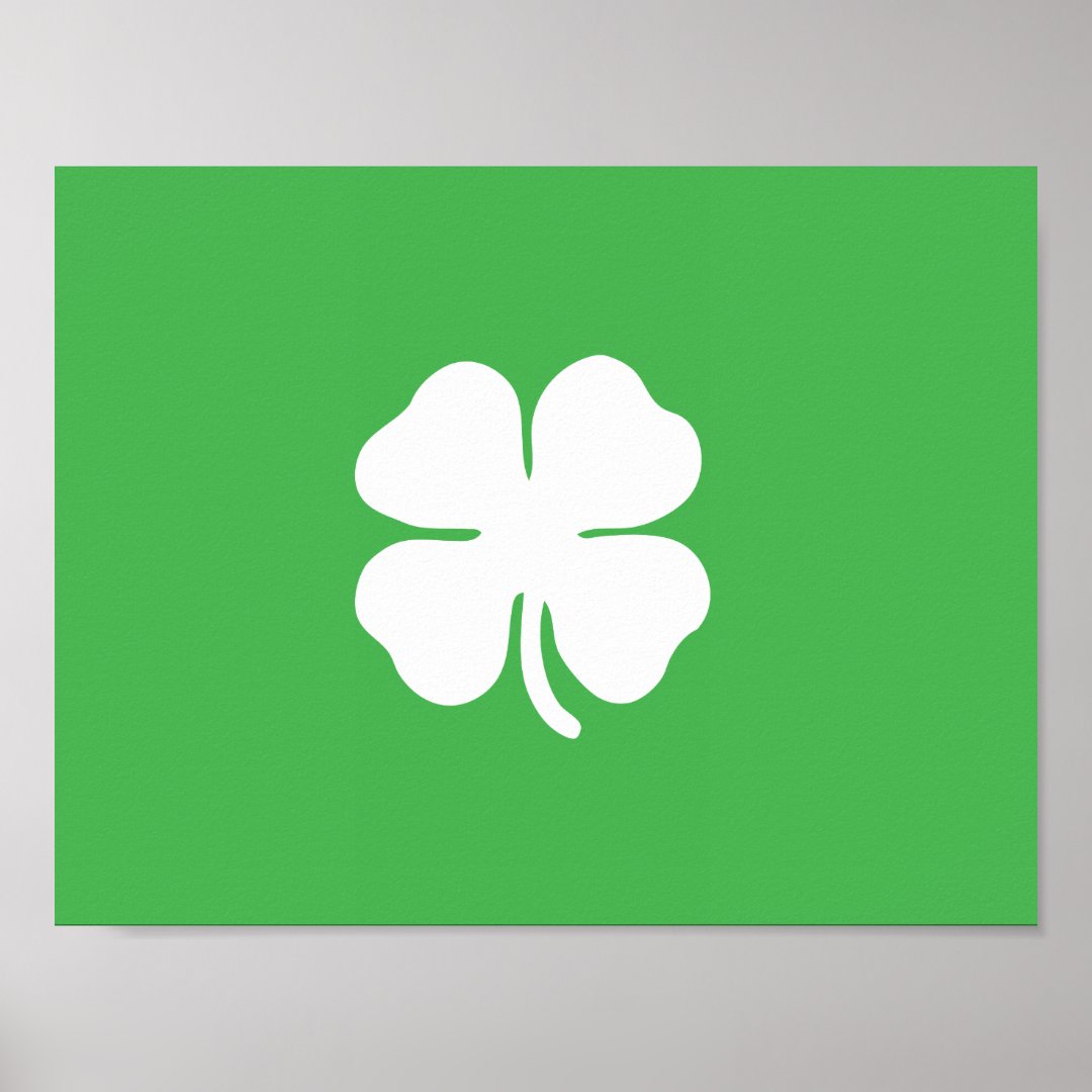 White Clover Leaf Poster | Zazzle