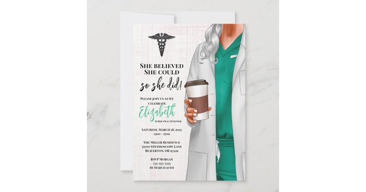 White Coat Medical School Graduation Invitation | Zazzle