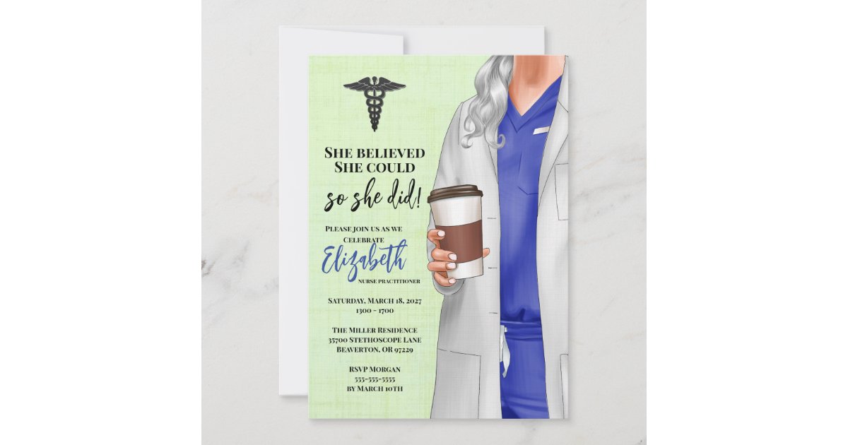 White Coat Medical School Graduation Invitation | Zazzle