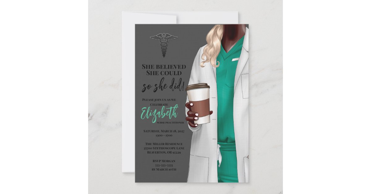 White Coat Medical School Graduation Invitation | Zazzle