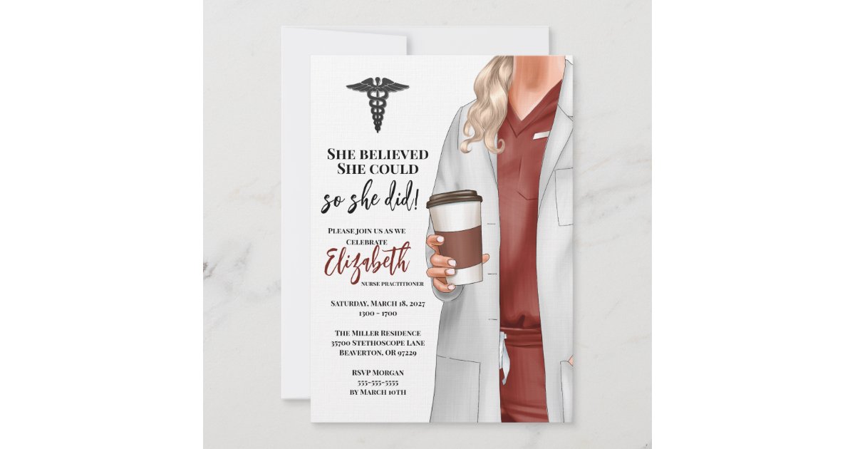 White Coat Medical School Graduation Invitation | Zazzle