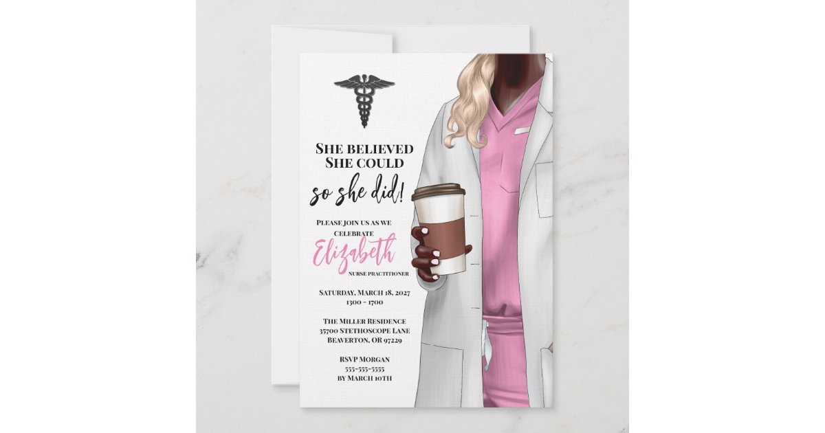 White Coat Medical School Graduation Invitation | Zazzle