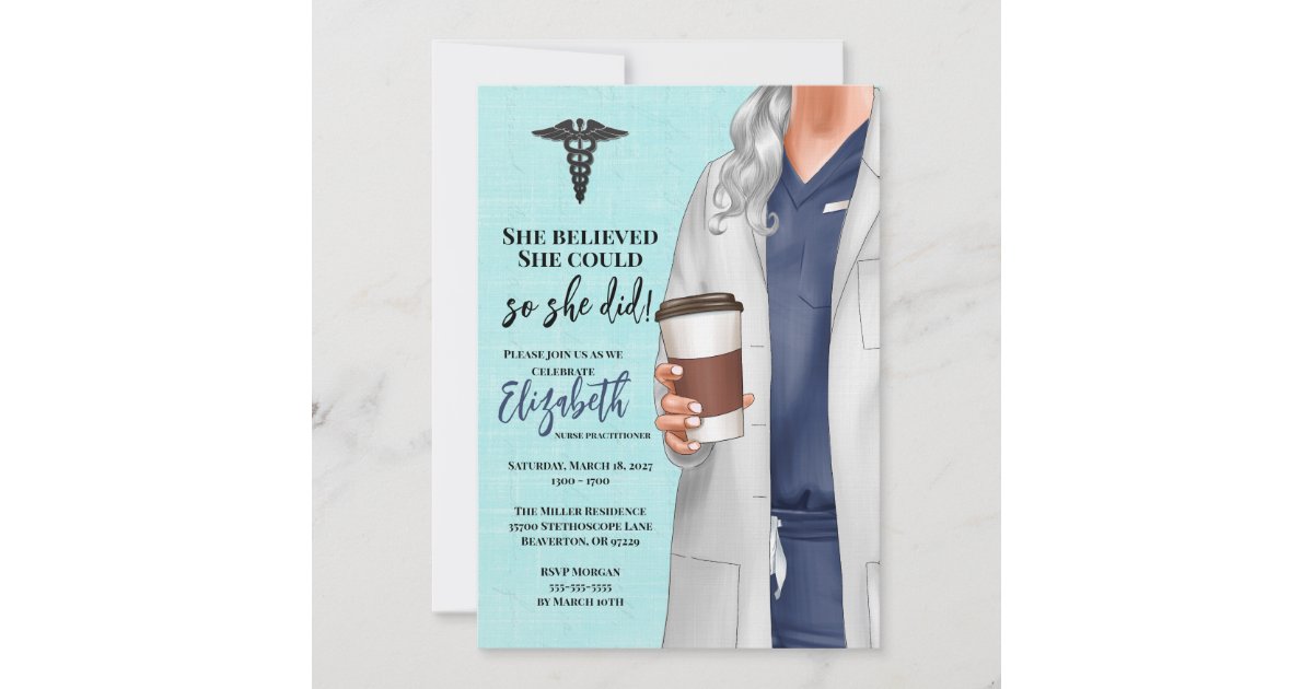 White Coat Medical School Graduation Invitation | Zazzle