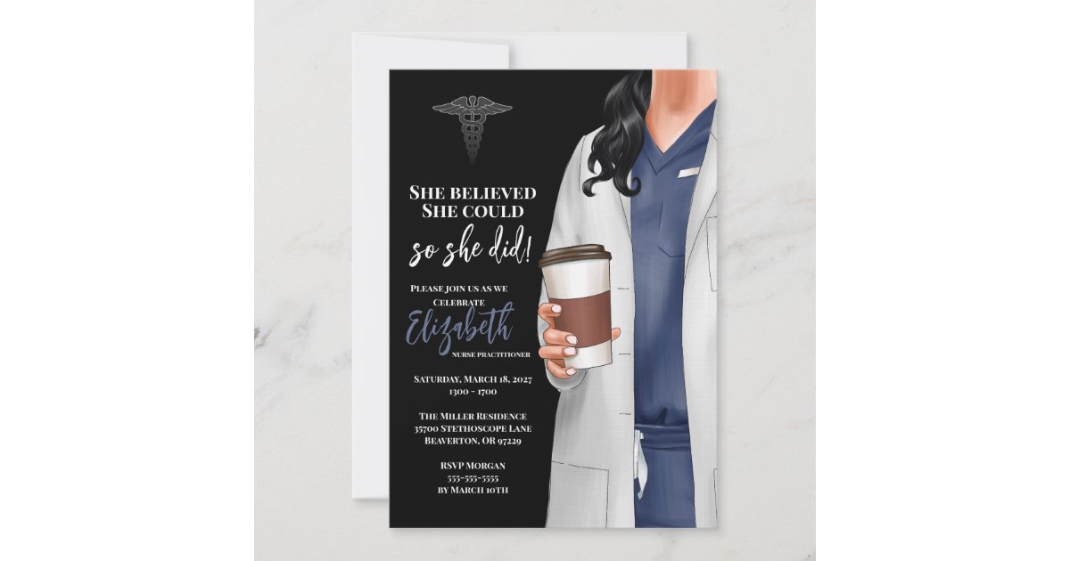 White Coat Medical School Graduation Invitation | Zazzle