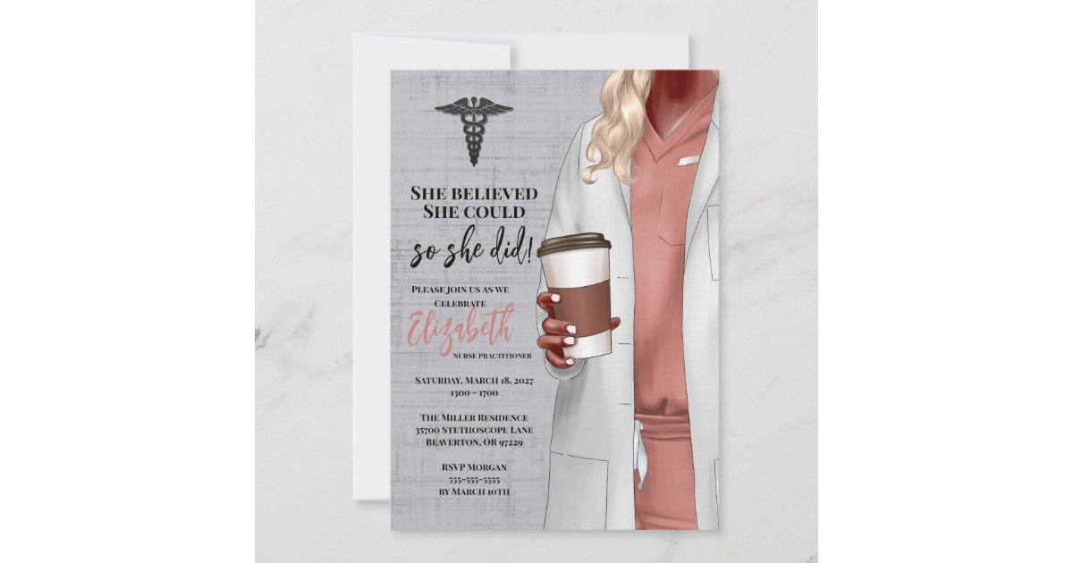 White Coat Medical School Graduation Invitation | Zazzle